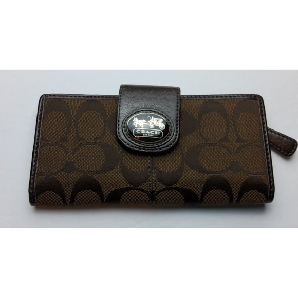Coach | Bags | Coach Signature Snap Bifold Wallet Brown | Poshmark